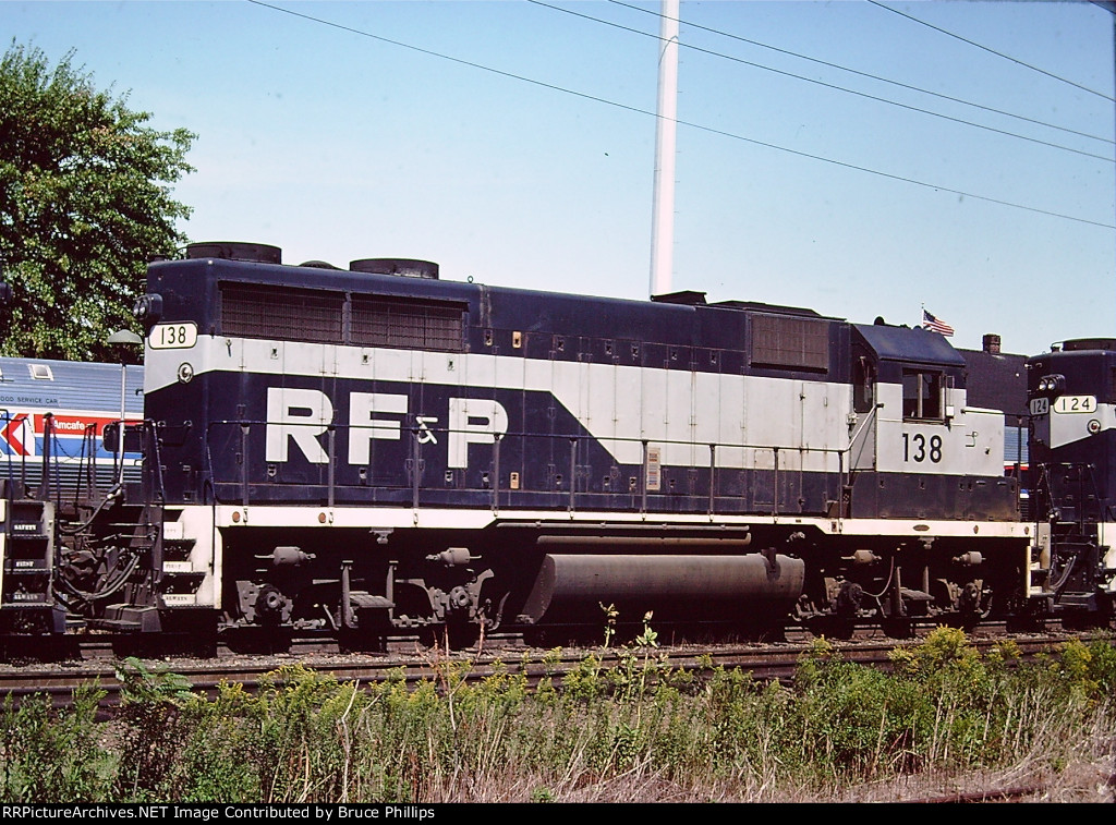 RF&P GP35 #138 trails in consist of southbound freight